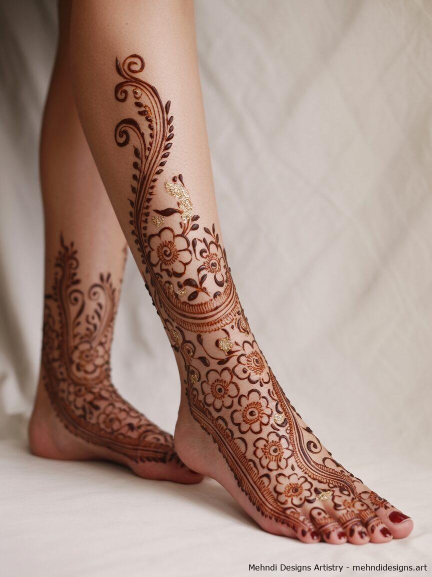 41 Top Leg mehndi design