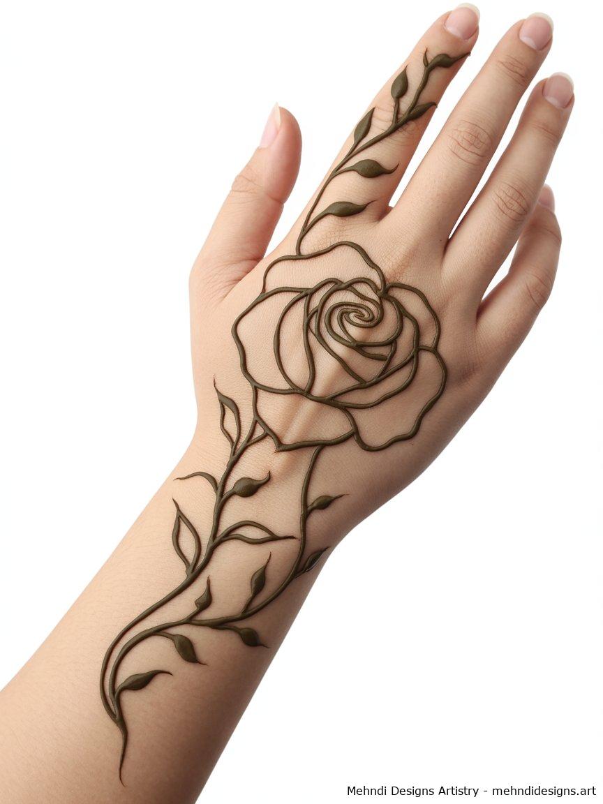 41 Must-see Rose mehndi design