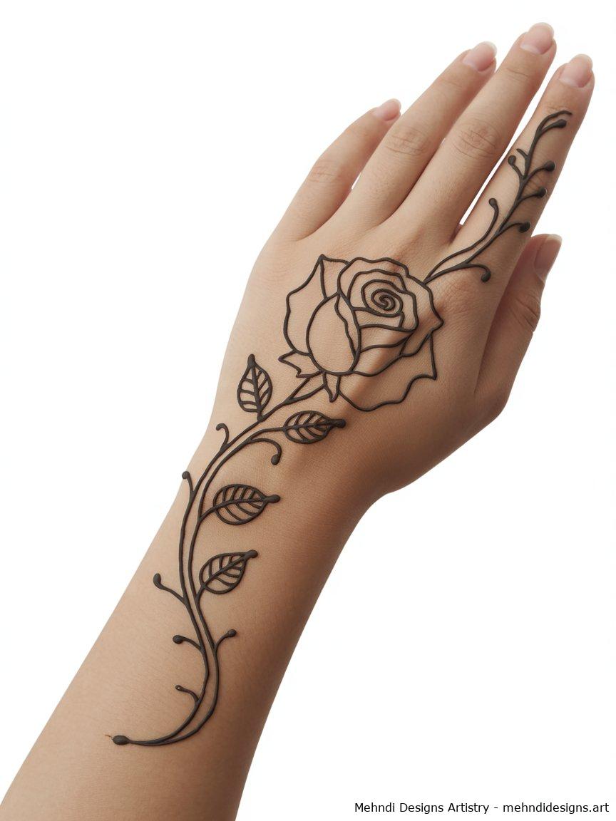 41 Must-see Rose mehndi design