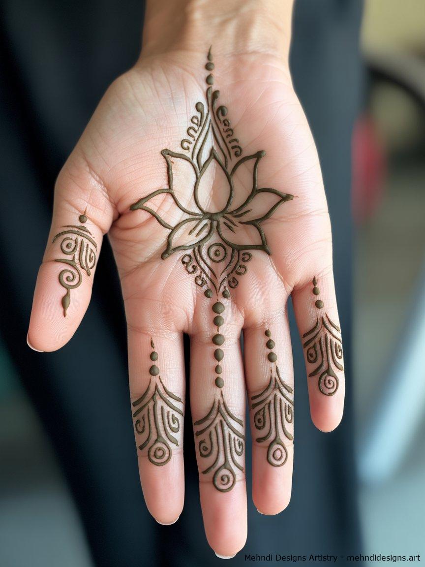41 Free lotus mehndi design