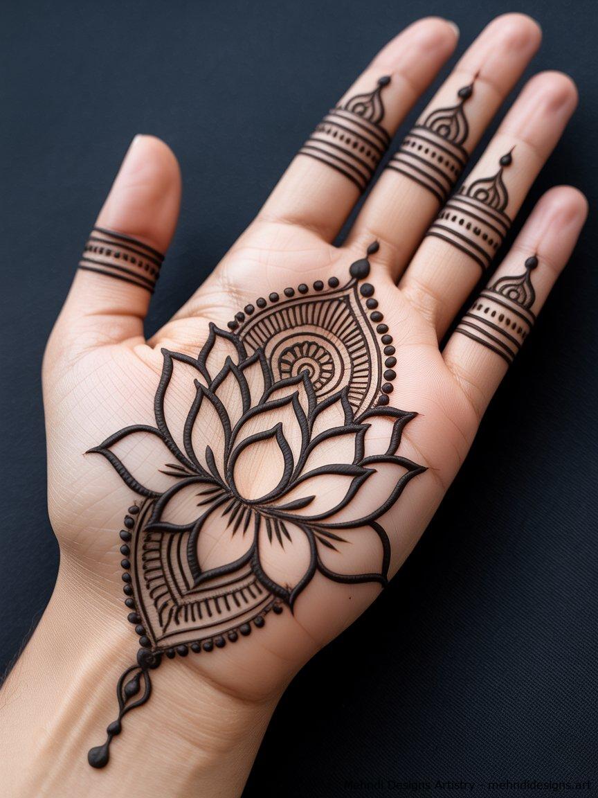 41 Free lotus mehndi design