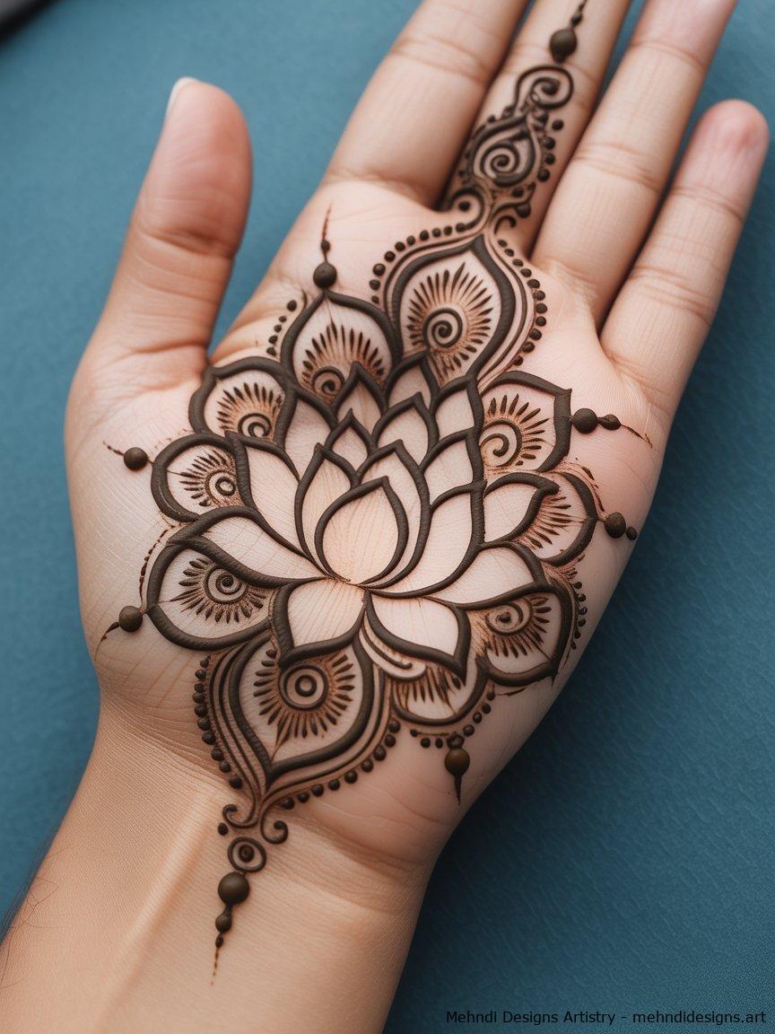 41 Free lotus mehndi design