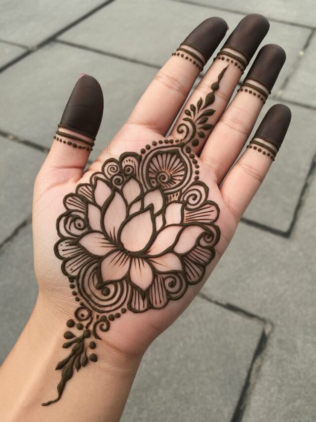 41 Free lotus mehndi design