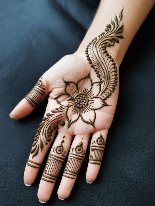 41 Free lotus mehndi design