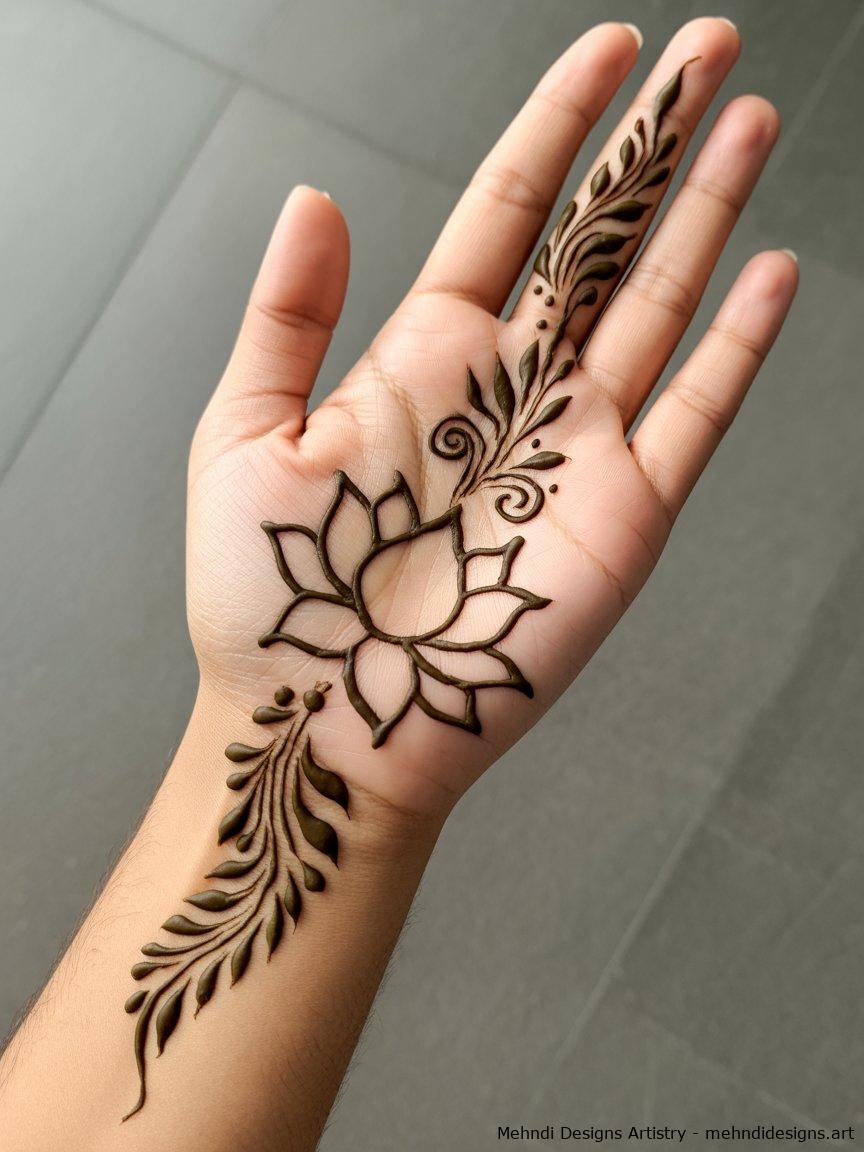 41 Free lotus mehndi design