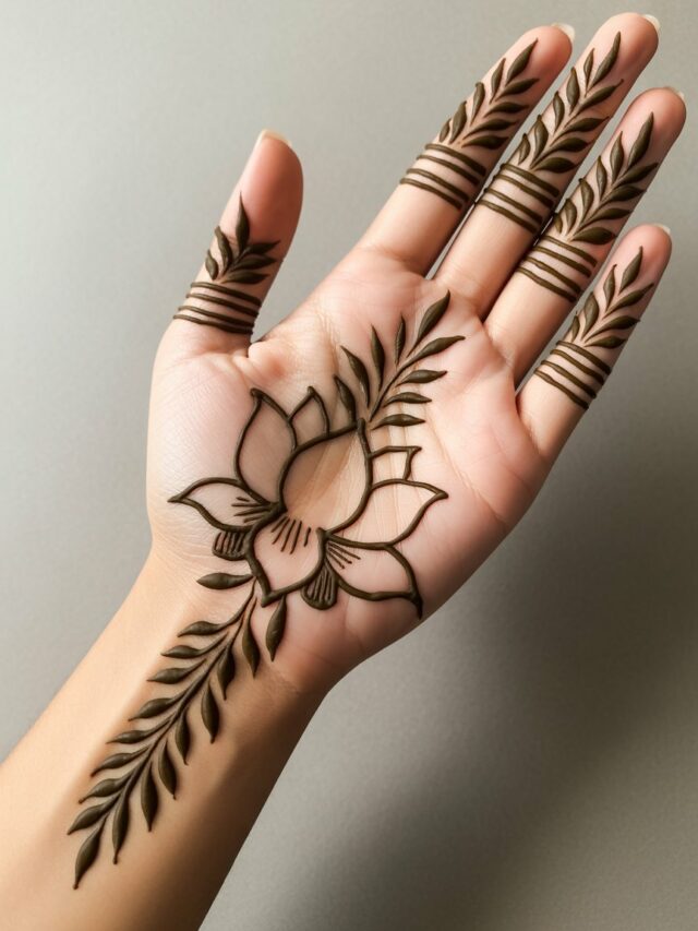 41 Free lotus mehndi design