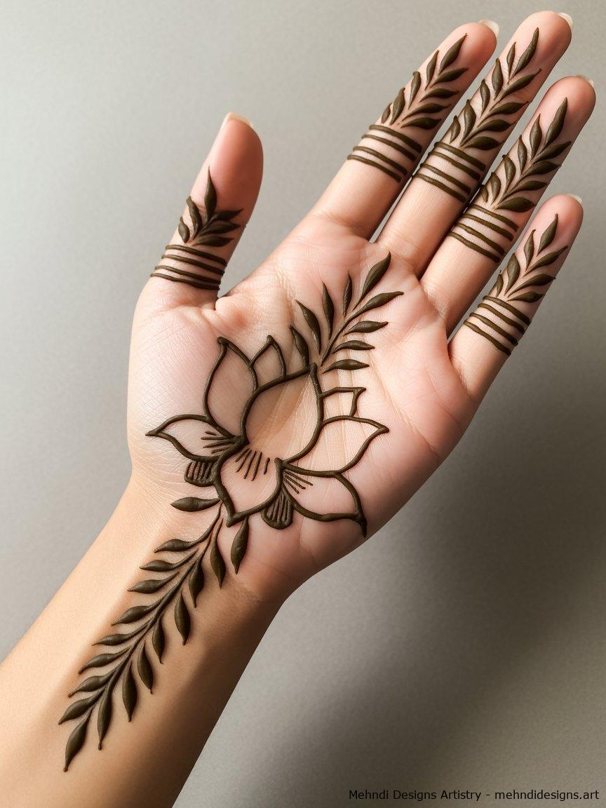 41 Free lotus mehndi design