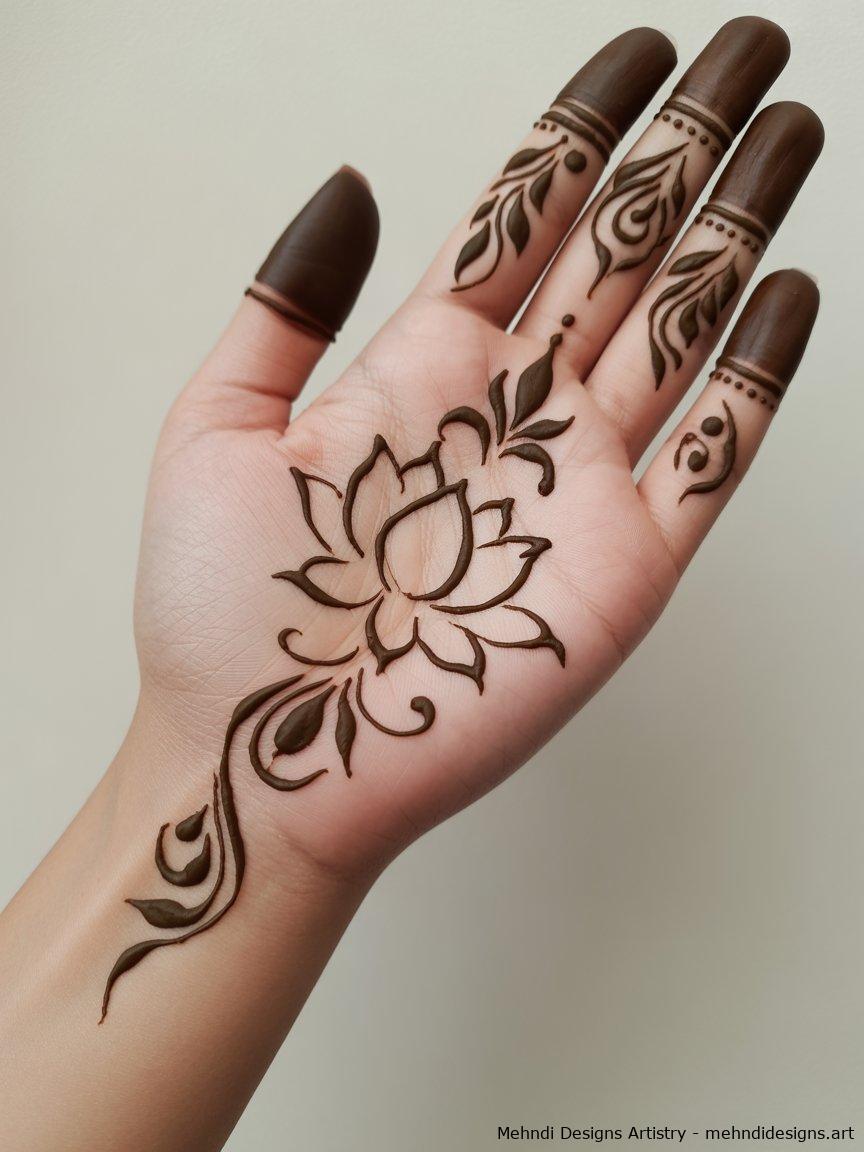41 Free lotus mehndi design